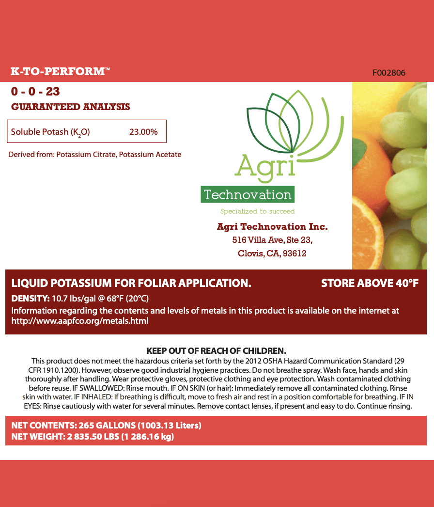K-TO-PERFORM™ - Agri Technovation